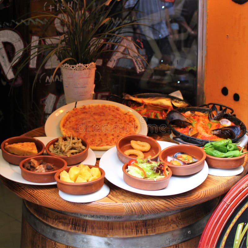 A Table with Different Kinds of Delicious Tapas Editorial Stock Photo ...