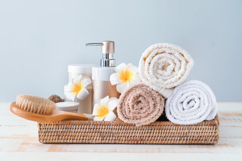 Tray with Spa Items on Table Stock Image - Image of items, oriental ...