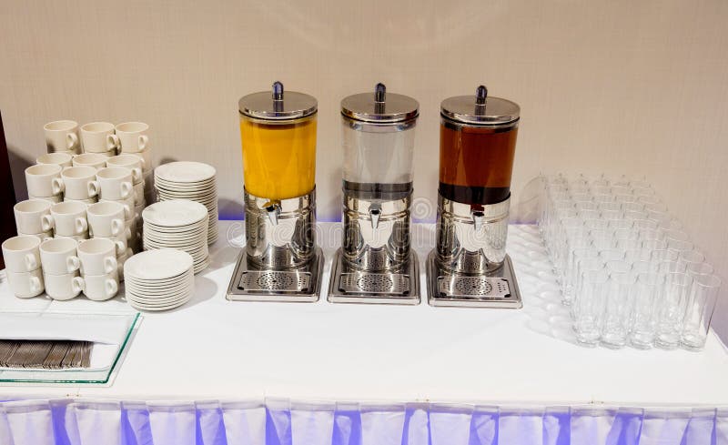 Table with drinks stock image. Image of coasters, juices - 84334923