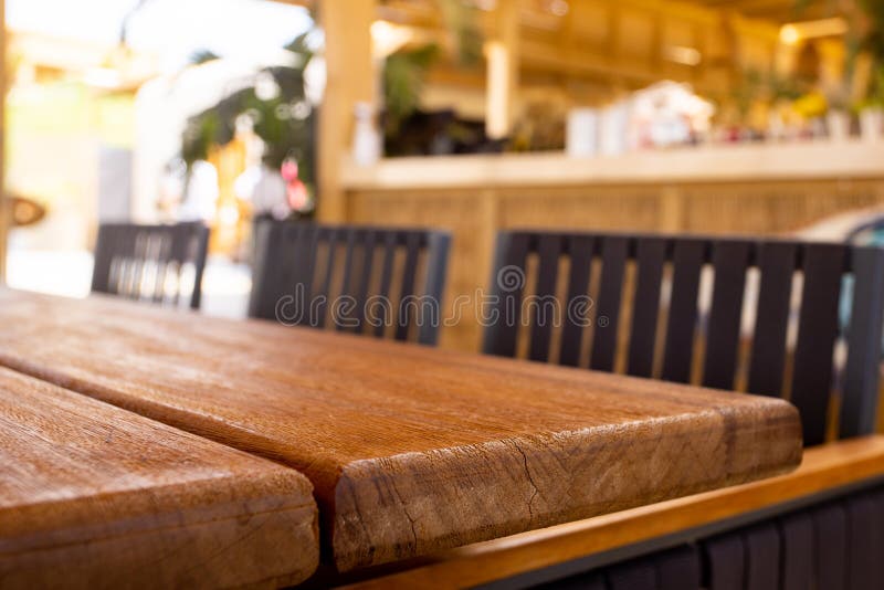 Table Empty Background in Outdoor Cafe , Modern Restaurant Background ...