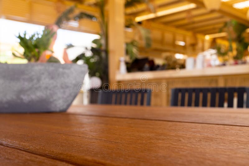 Table Empty Background in Outdoor Cafe , Modern Restaurant Background ...