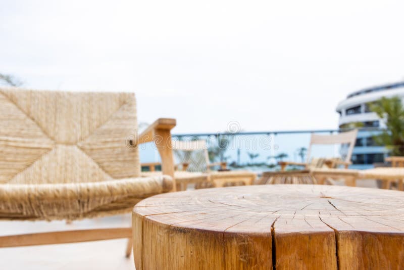 Table Empty Background in Outdoor Cafe , Modern Restaurant Background ...