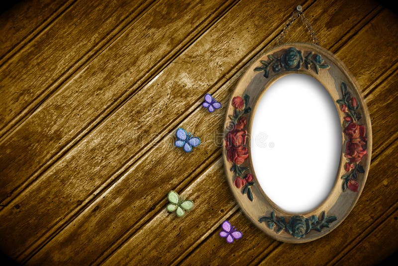 Table Empty Hanging on an Old Wall of Wood with Bu Stock Image - Image ...