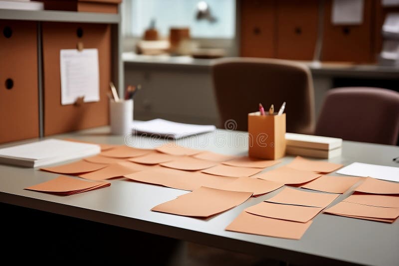Table with empty notes stock illustration. Illustration of page - 287576639