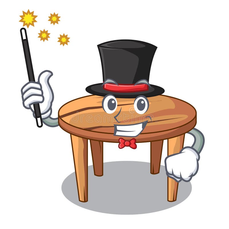 Table En Bois De Magicien D'isolement Sur La Mascotte Illustration de ...