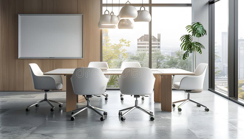 Table with Equipment in Conference Room. Close Up Stock Photo - Image ...