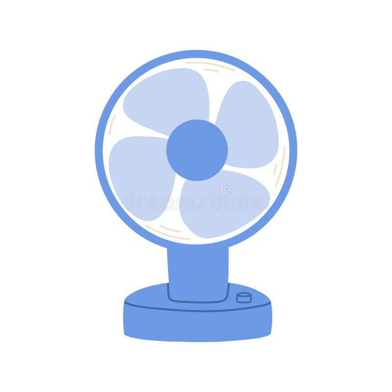 Table Fan Hand Fan in Flat Style. Modern Electric Fan Stock Vector ...