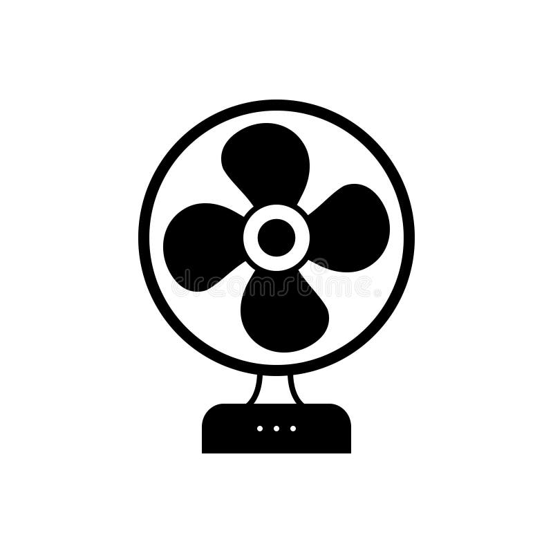 Black Solid Icon for Table Fan, Cooler and Electric Stock Vector ...