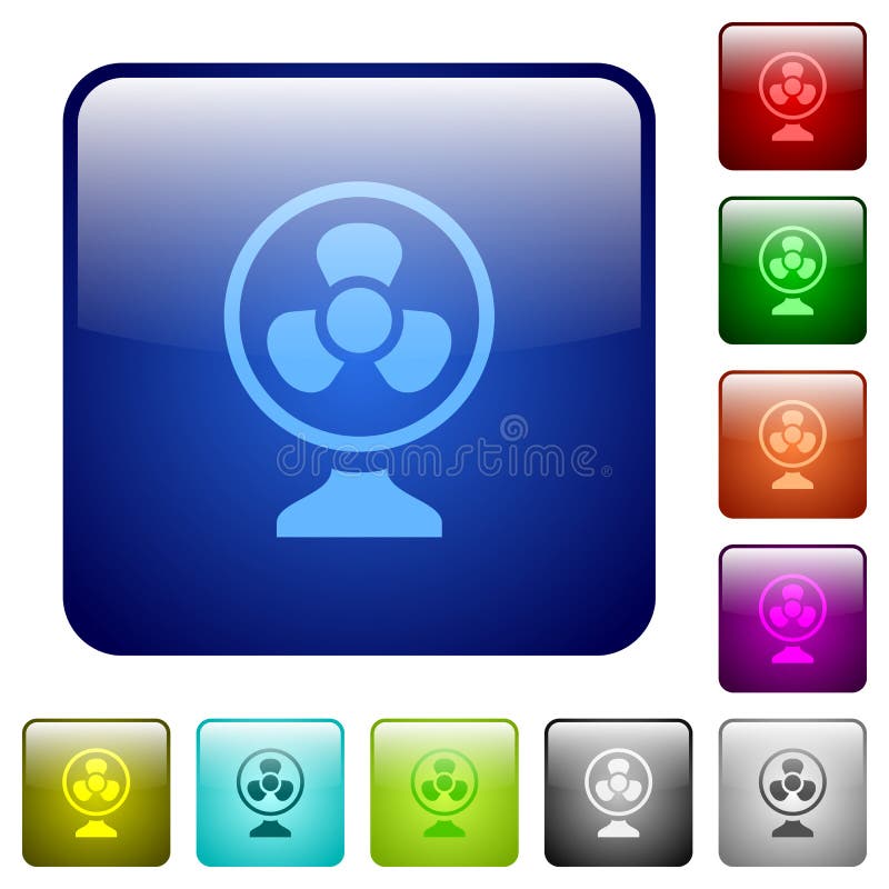 Table Fan Color Square Buttons Stock Vector - Illustration of template ...