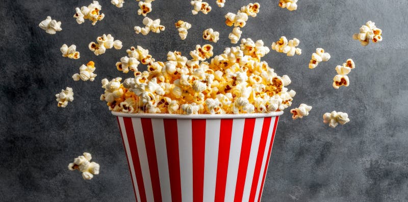 A Table Features a Red and White Striped Container Filled with ...