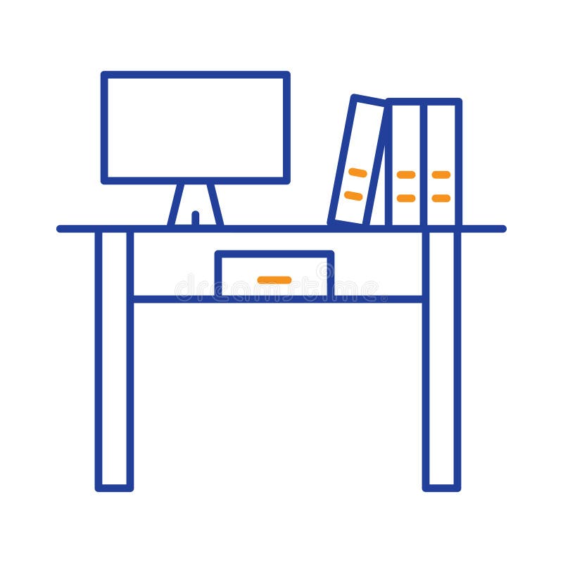 Table, Files, Computer, Office Work Table Icon Stock Vector ...