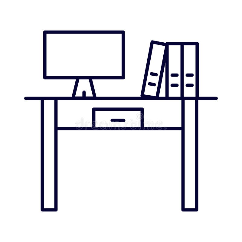 Table, Files, Computer, Office Work Table Icon Stock Vector ...