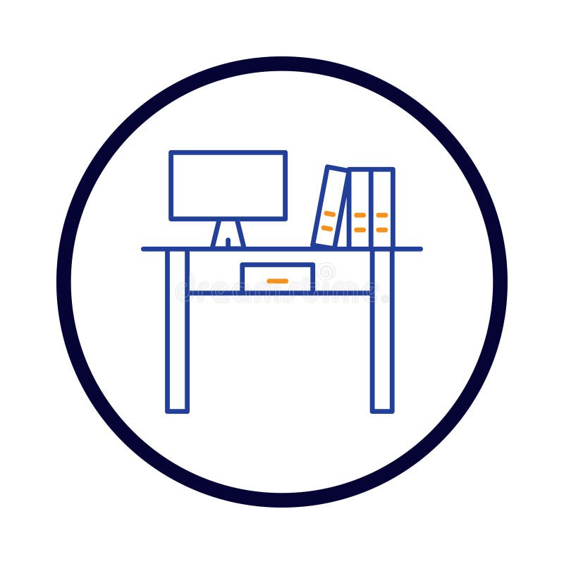 Table, Files, Computer, Office Work Table Icon Stock Vector ...