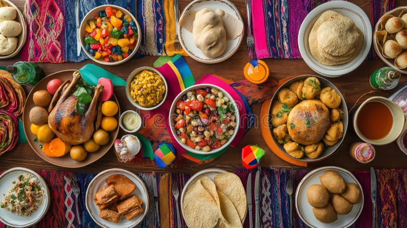 Inclusive Thanksgiving Buffet Setup in an Urban Apartment Featuring ...