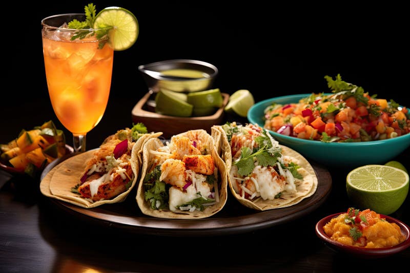 Table Filled with Delicious Mexican Cuisine, AI-generated. Stock ...