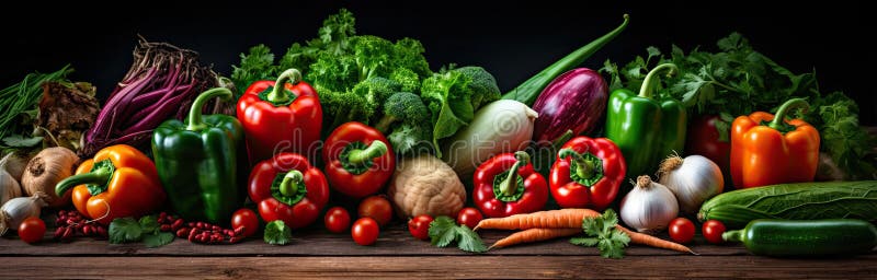 Abundance of Different Vegetables on a Table Stock Image - Image of ...