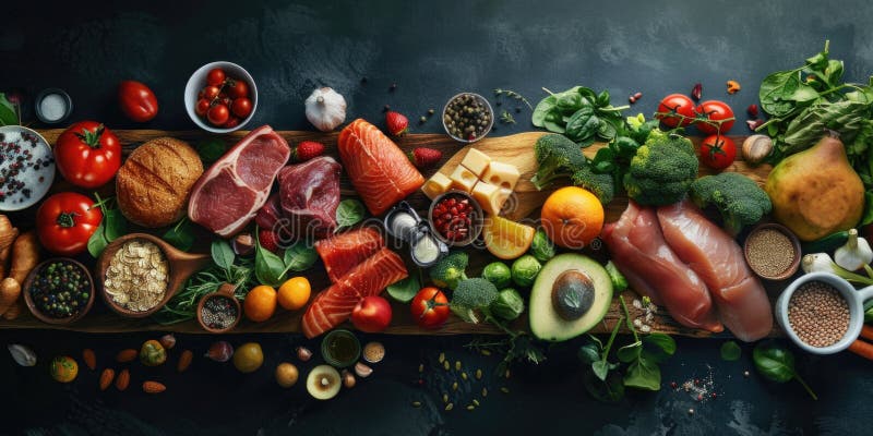 A Table Filled with a Diverse Selection of Food. Ideal for Food Blogs ...