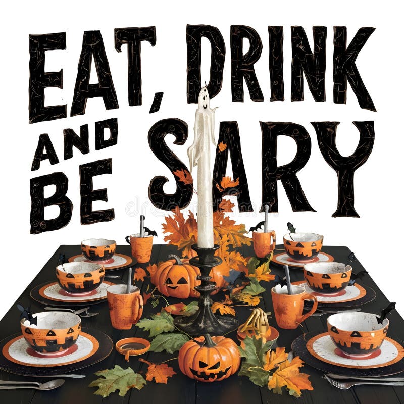 A Table Filled with Halloween Snacks Drinks and Spooky Characters ...