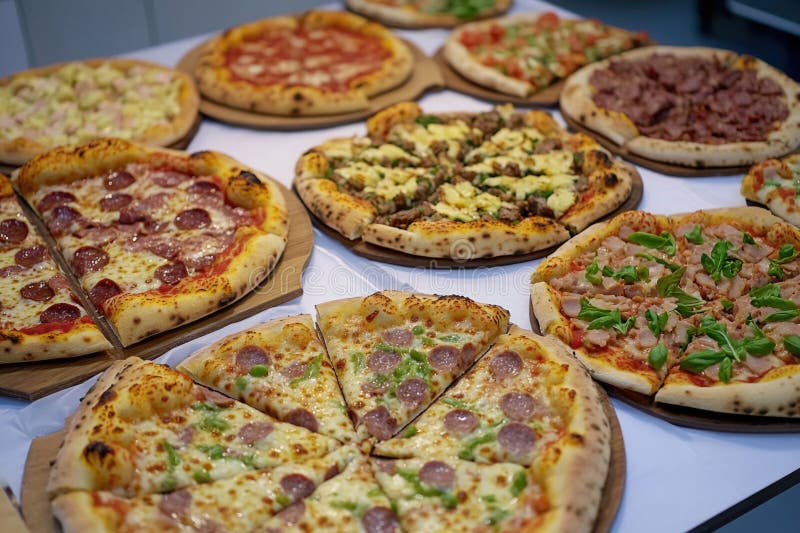 A Table Filled with Many Types of Pizza Toppings Stock Image - Image of ...