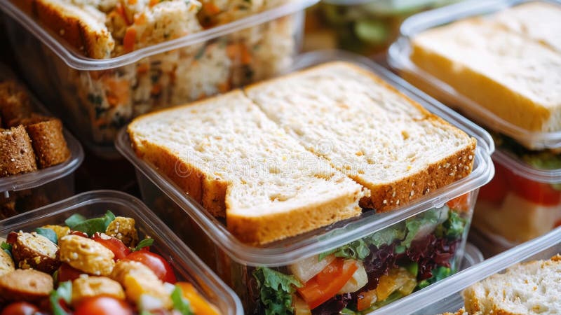 A Table Filled with Plastic Containers Containing Various Types of ...