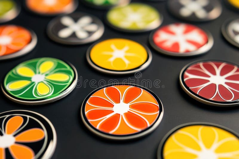 A Table Filled with Various Colorful Buttons Stock Photo - Image of ...