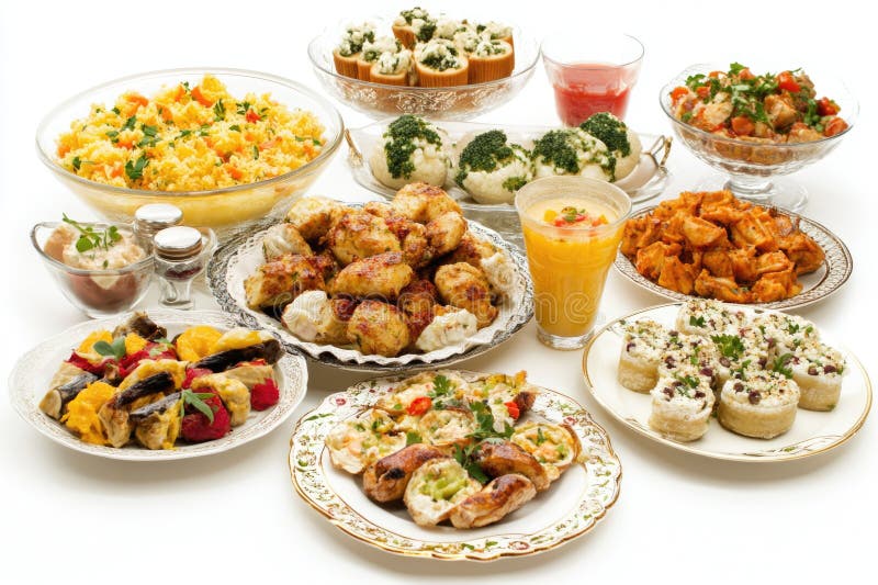 A Table Filled with Various Dishes, Perfect for a Buffet or Event Stock ...