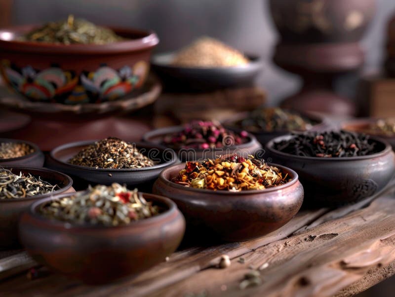 A Table Filled with Various Tea Bowls, Perfect for Showcasing Different ...