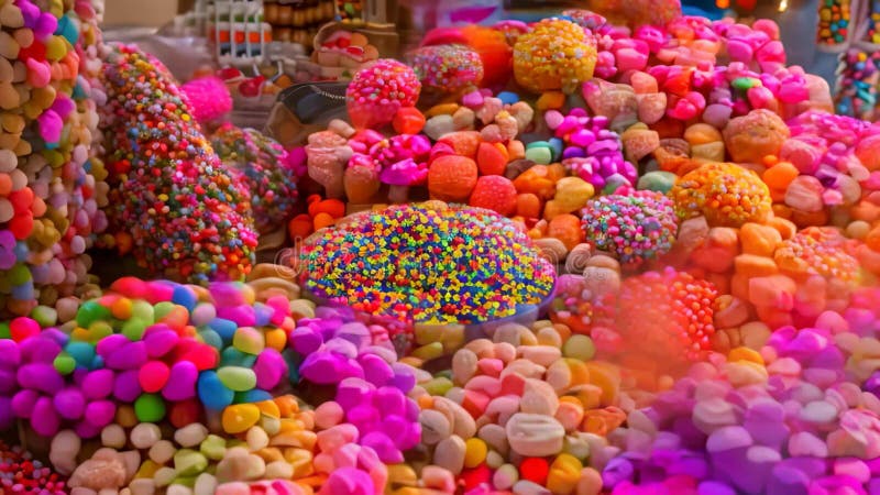 A Table Filled with Various Types of Colorful Candies, Including ...