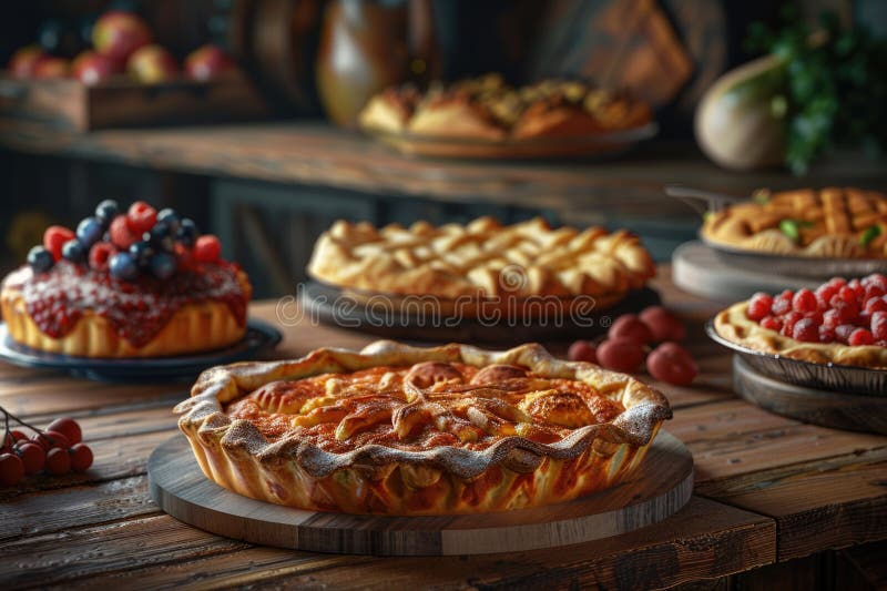 Table Filled Various Types Pies Stock Photos - Free & Royalty-Free ...