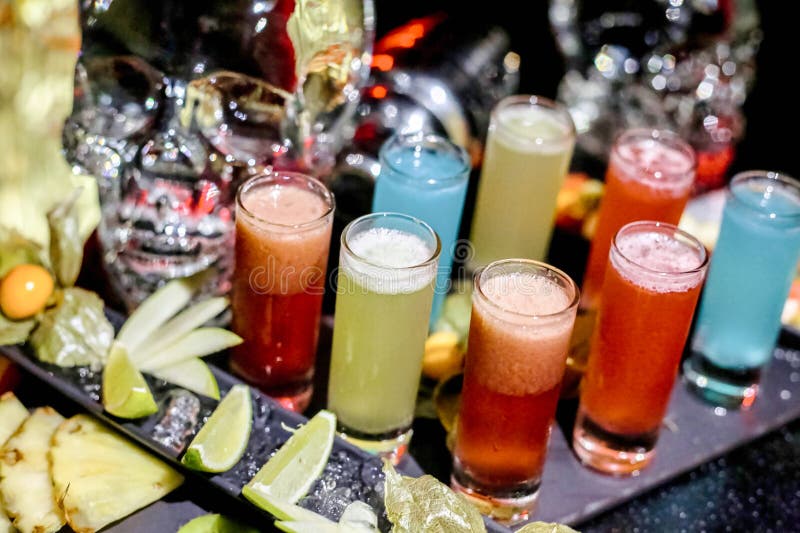 Assorted Drinks Covering a Table Stock Image - Image of plenty ...