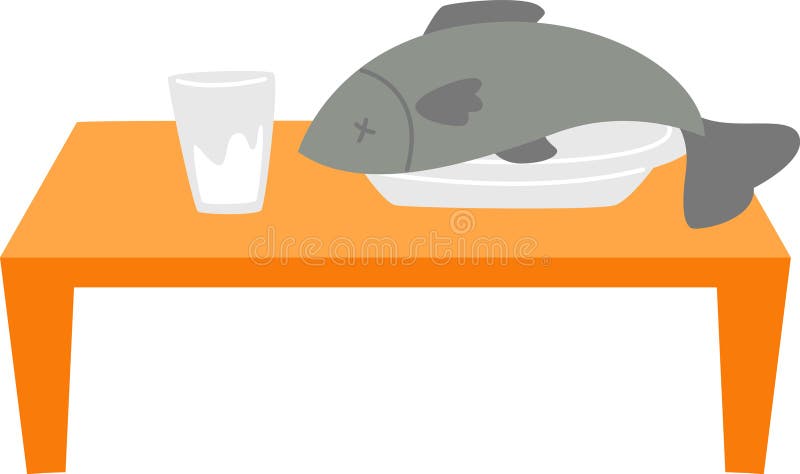 Table with Fish Food stock illustration. Illustration of delicious ...