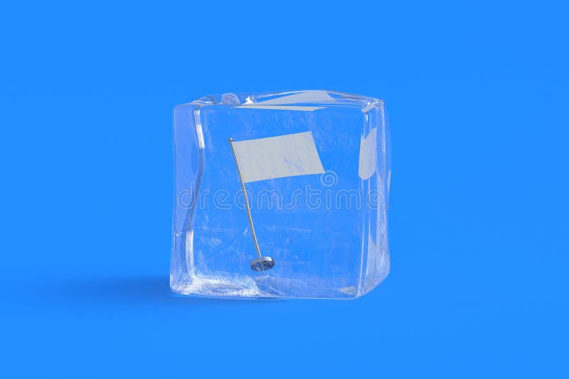 Table flag in ice cube. stock illustration. Illustration of clean ...