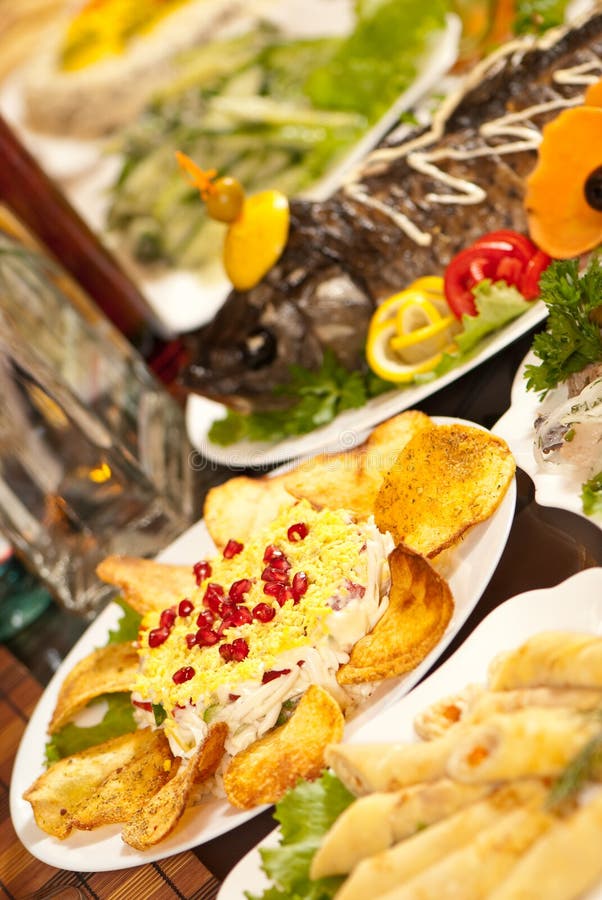 Table with food stock photo. Image of close, decorated - 20703924