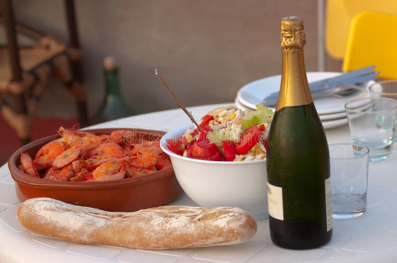 Table with food stock image. Image of sunshine, destinations - 21655417