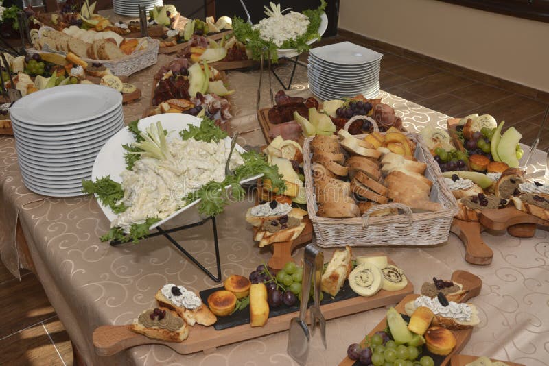 Table with food stock image. Image of dishware, healthy - 154921863