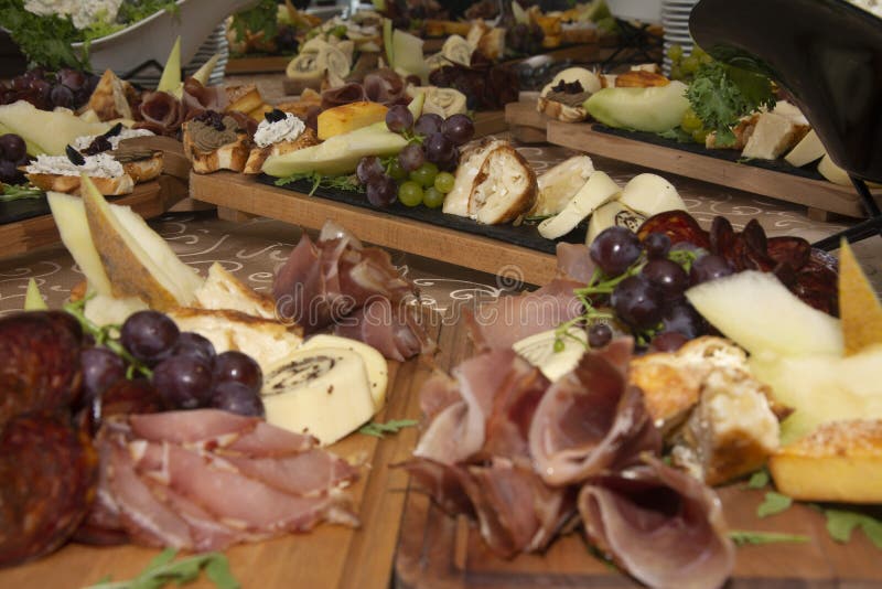 Table with food stock photo. Image of catered, decoration - 154922214