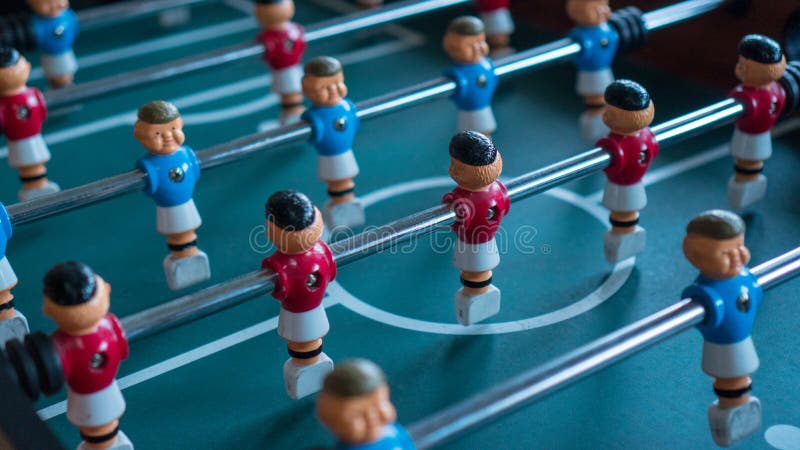 Table Football with Blue and Red Figures Stock Photo - Image of ...