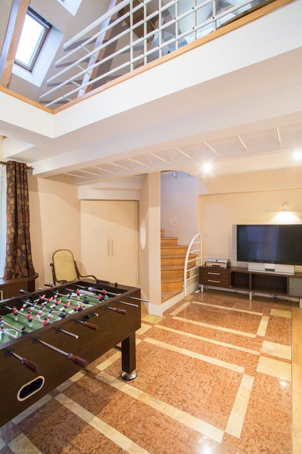 Table Football Inside Expensive House Stock Image - Image of apartment ...