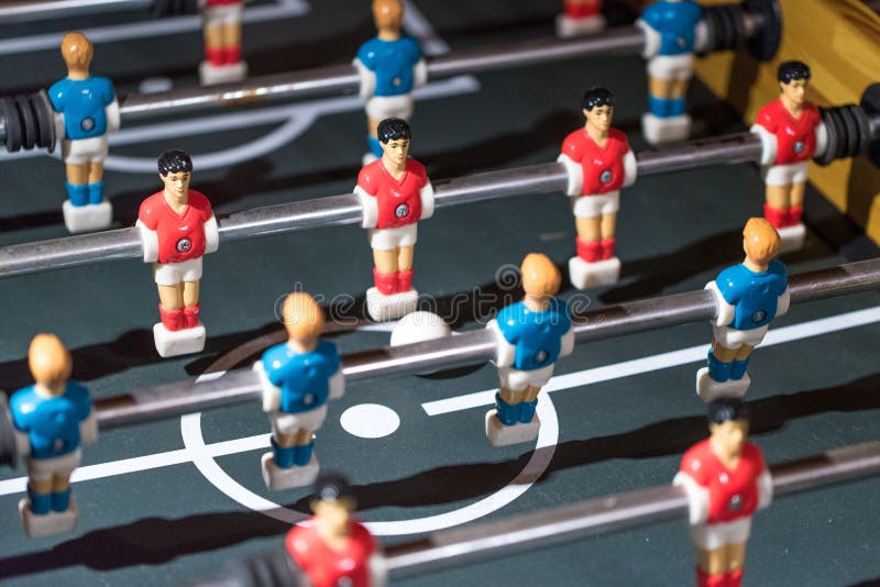 Table Football Kicker with Miniature Players Stock Image - Image of ...