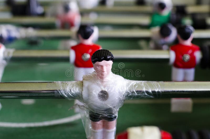 Table Football Player. Board Game. Broken Player. Stock Image - Image ...