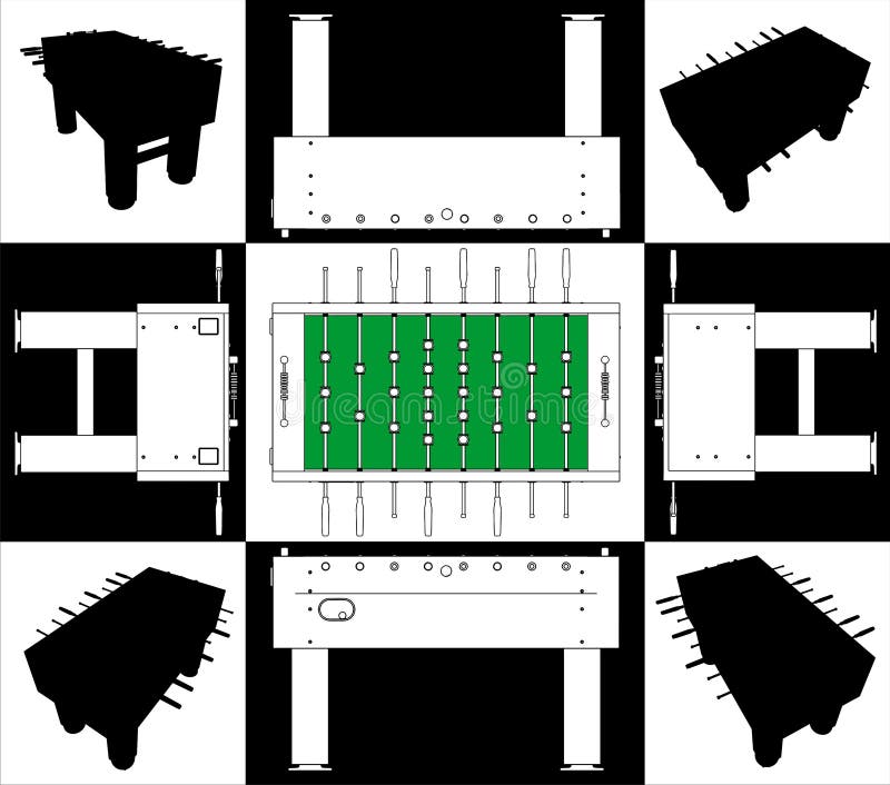 Table Football and Soccer Base and Face Vector 01 Stock Vector ...