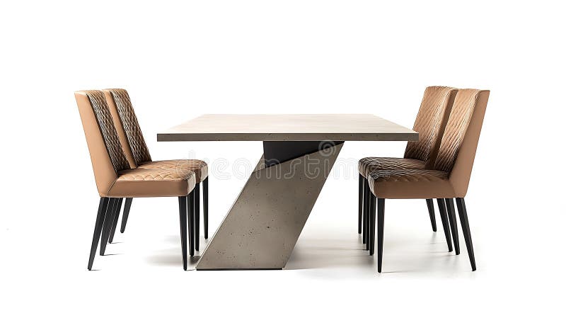 A Table with Four Chairs Around it Stock Illustration - Illustration of ...