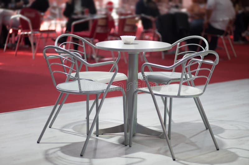 Table with four chairs stock photo. Image of simple, silver - 45823566