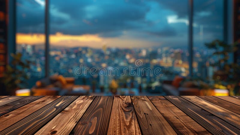 Table in Front of Soft-focus Office Area for Displays. Stock Photo ...