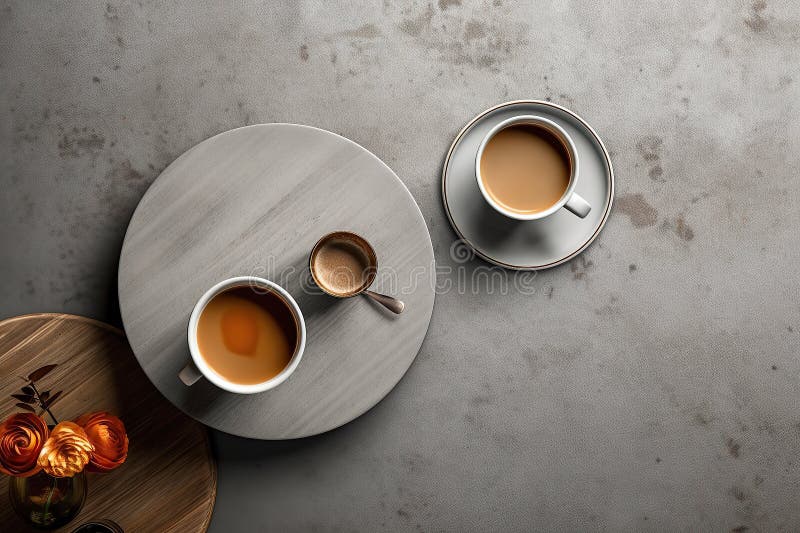 A Table with Two Cups of Coffee. Minimalistic Interior Design ...