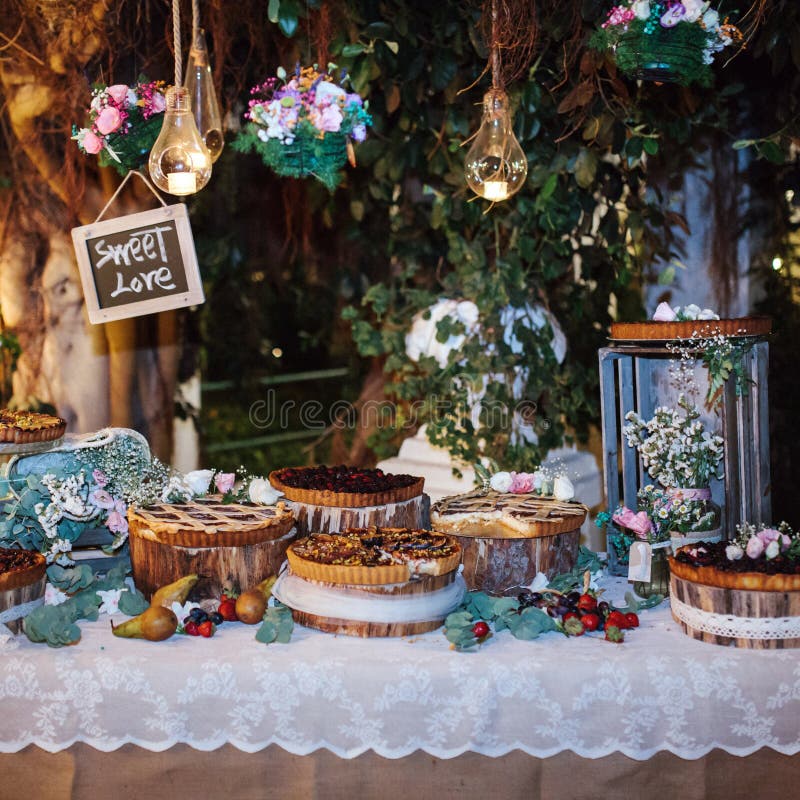 Table full of cakes stock photo. Image of birthday, anniversary - 88340418