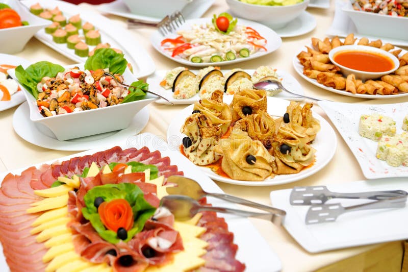 Full table stock photo. Image of meat, light, asia, glass - 31710806