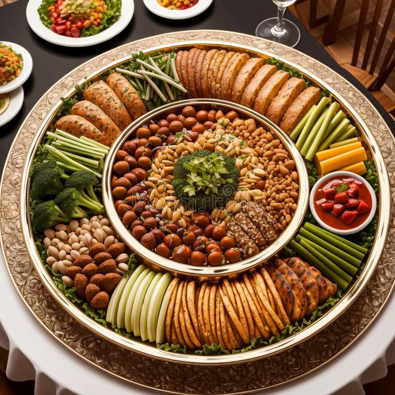 Table Full of Delicious Food. Generative AI Stock Illustration ...