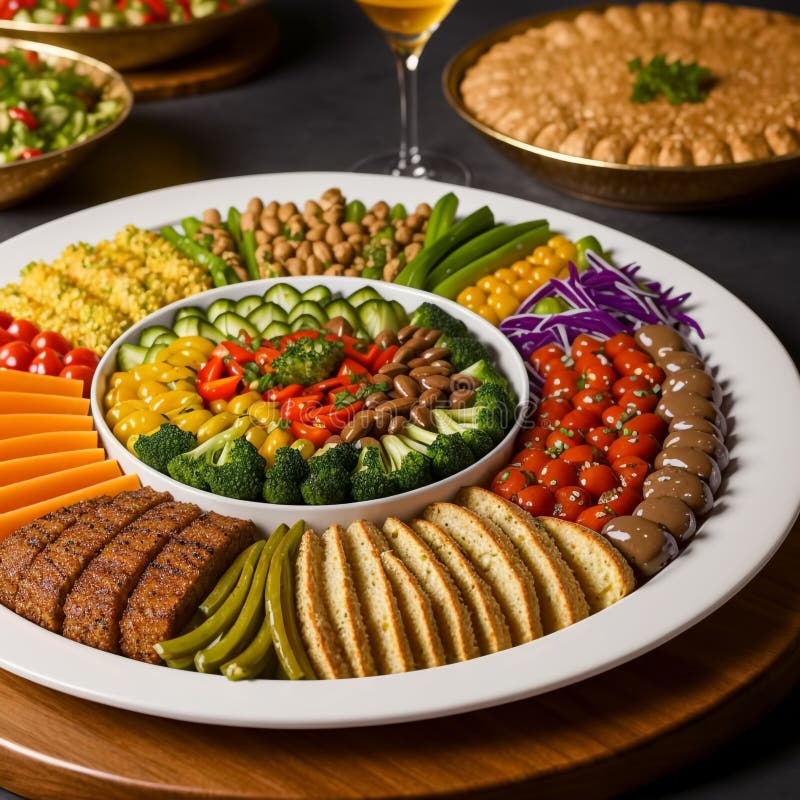 Table Full of Delicious Food. Generative AI Stock Illustration ...