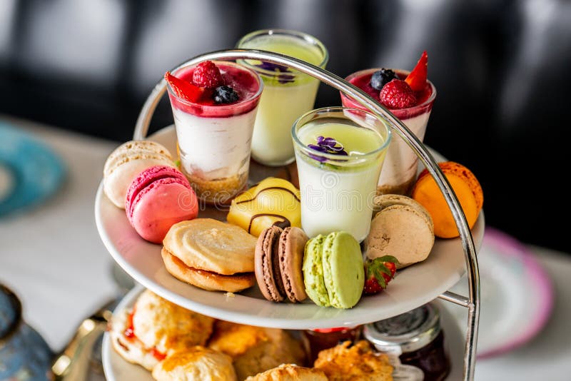 Table Full of Different Appetizing Desserts in the Restaurant Stock ...